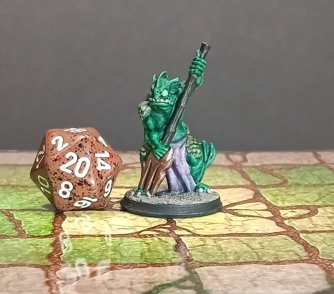 Hand Painted Sahuagin Aquatic Warrior Miniature for Dungeons and ...