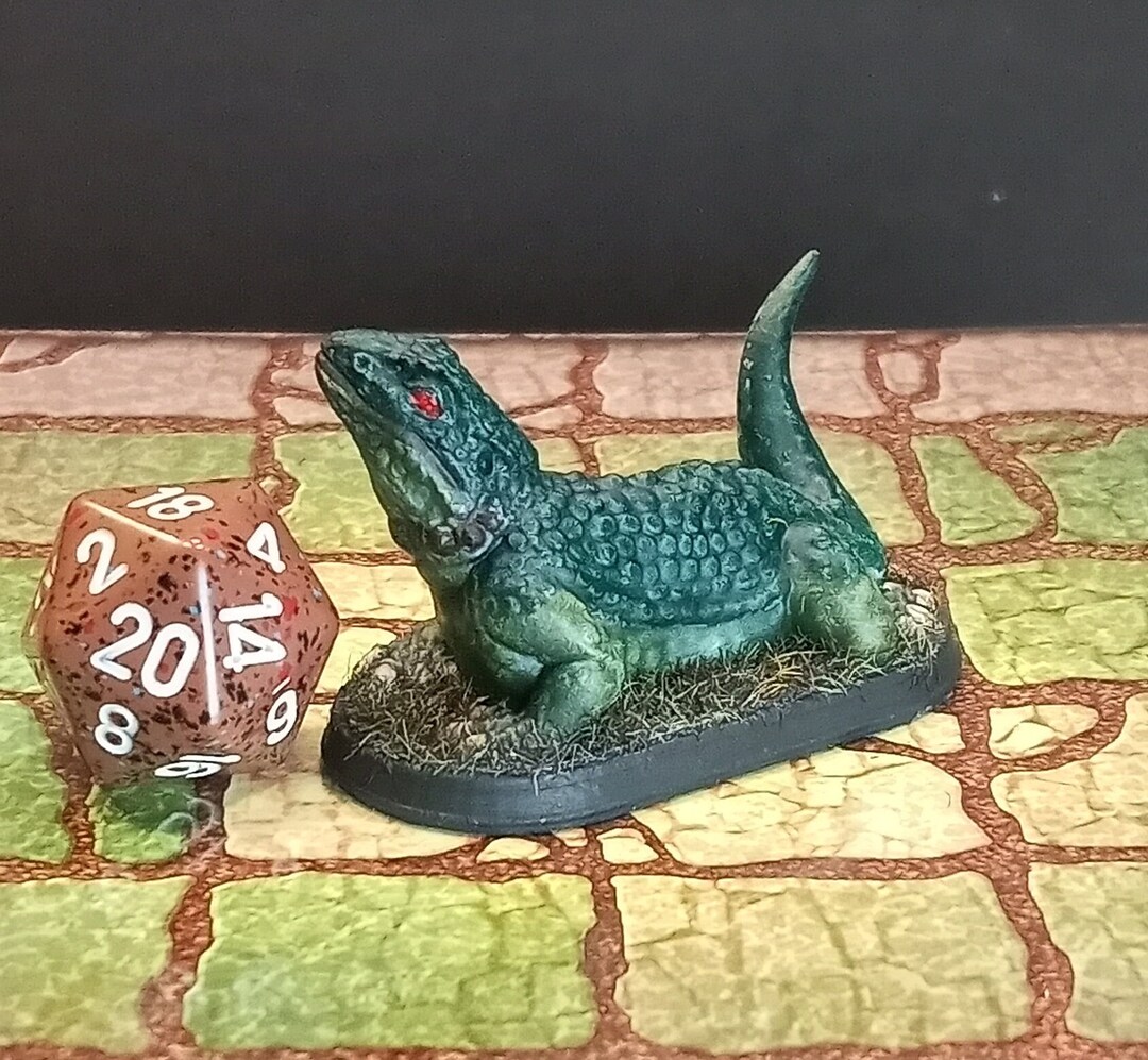 Hand Painted Lizard Giant Reptile Miniature for Dungeons and Dragons ...