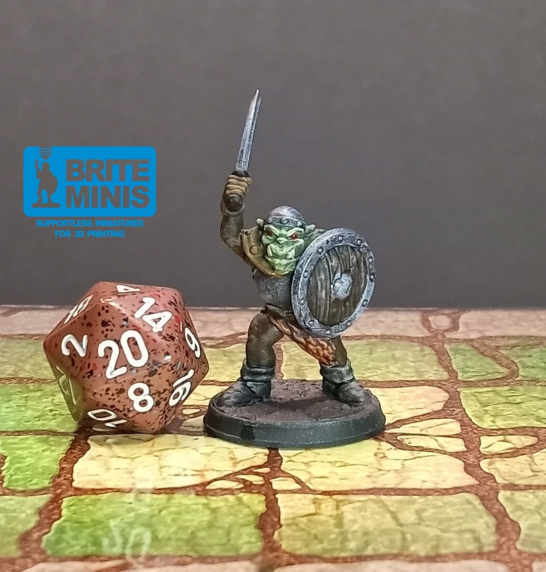 Hand Painted Orc Warrior Fighter Miniature for Dungeons and Dragons and ...