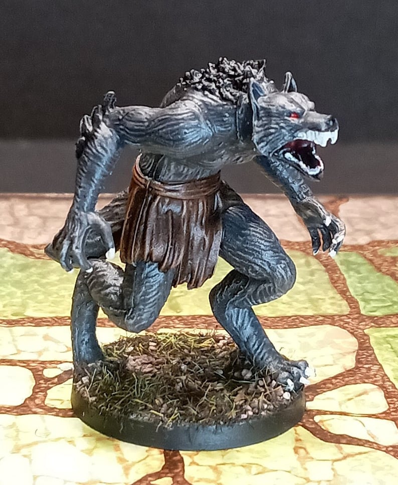 Hand Painted Werewolf Miniature for Dungeons and Dragons and Other ...