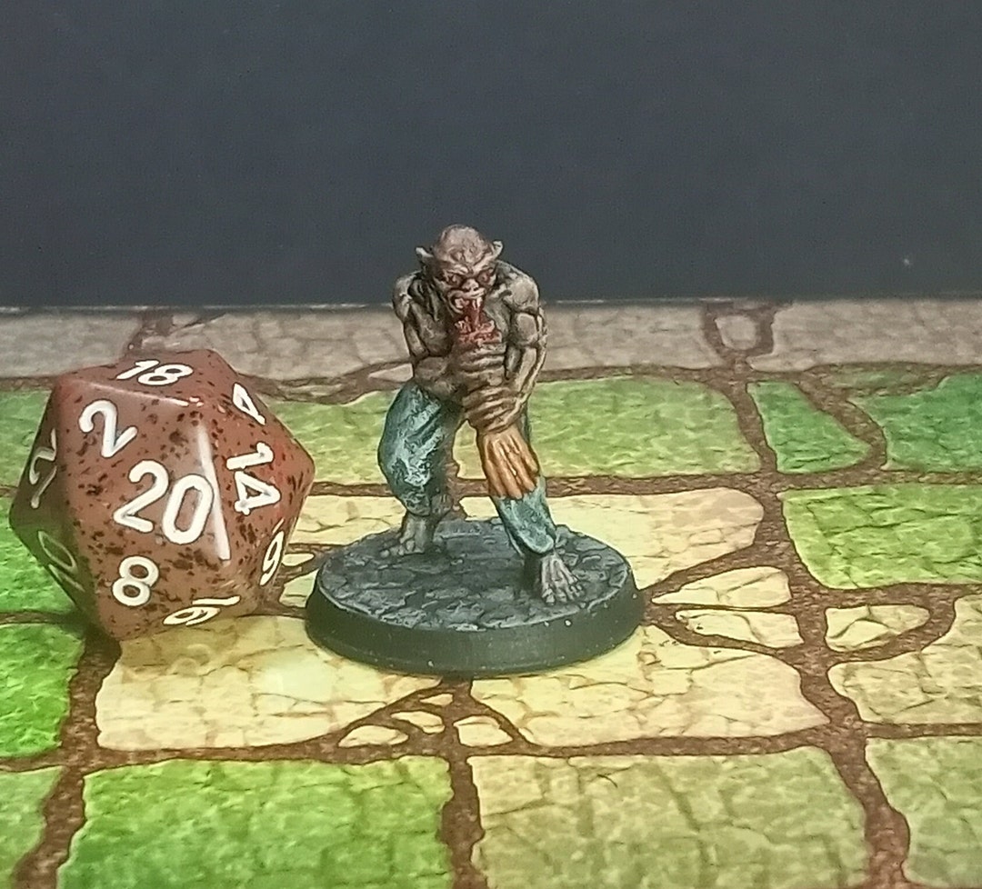 Hand Painted Undead Ghoul Zombie Flesh Eating Miniature for Dungeons ...