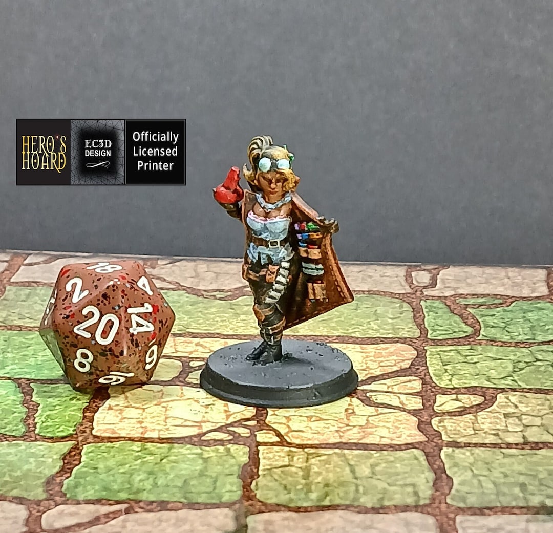 Hand Painted Human Female Half-elf Alchemist Miniature for Dungeons and ...