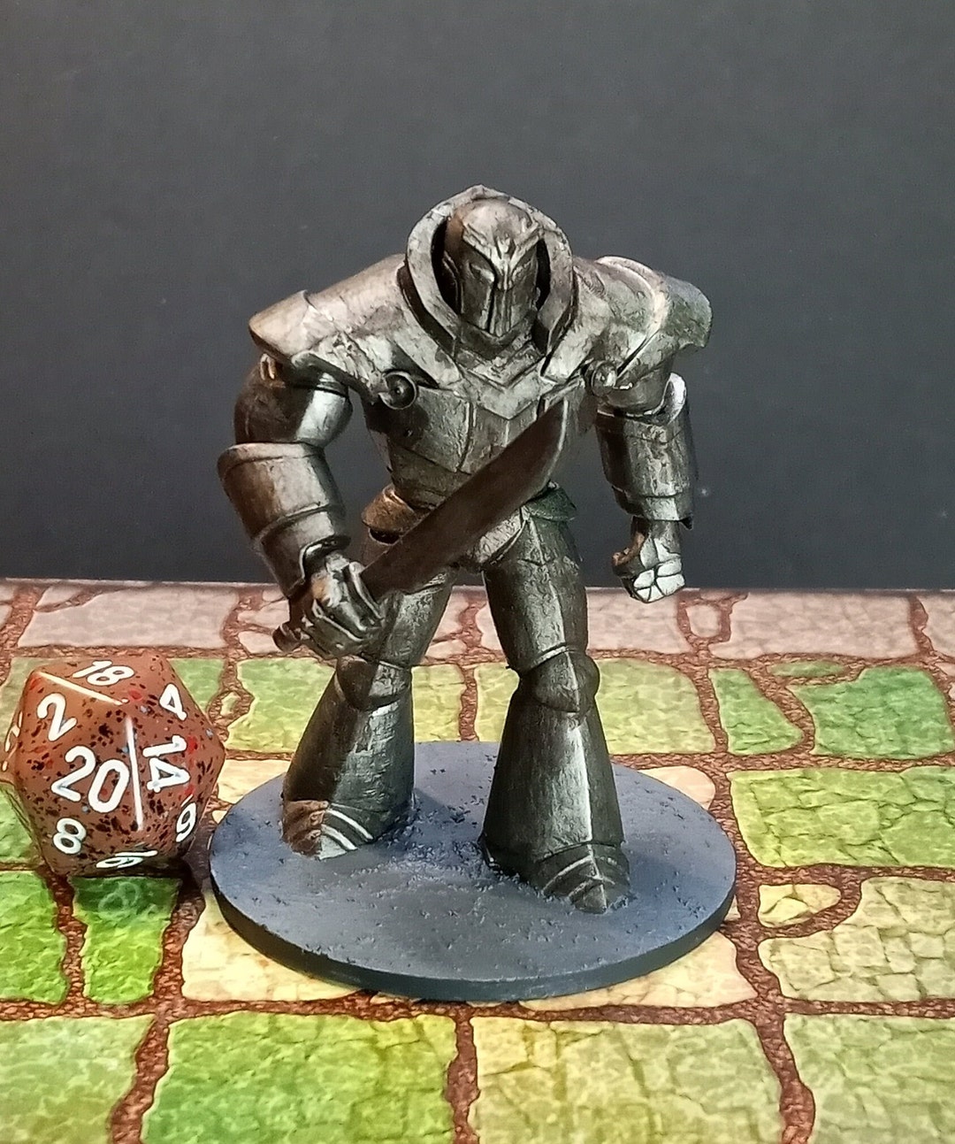 Hand Painted Iron Metal Golem Animated Creation Miniature for Dungeons ...