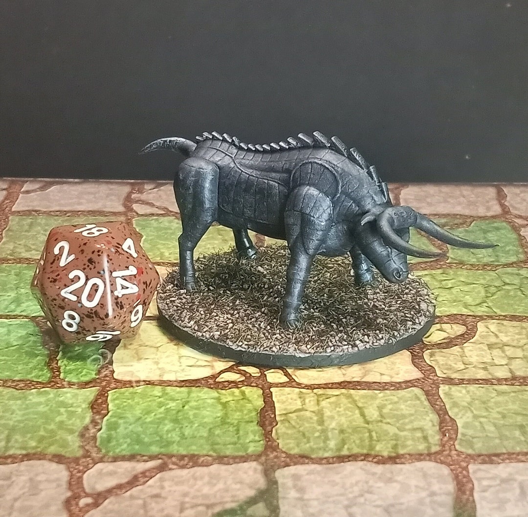 Hand Painted Gorgon Metal Bull Gas Breathing Miniature for Dungeons and ...