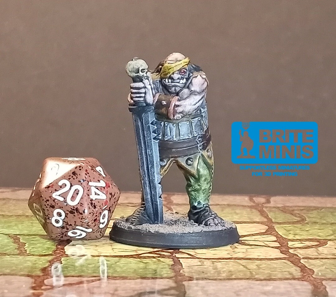 Hand Painted Ogre Warrior Guard One Eye Miniature for Dungeons and ...