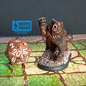 Hand Painted Grizzly Bear Dire Bear Miniature for Dungeons and Dragons ...