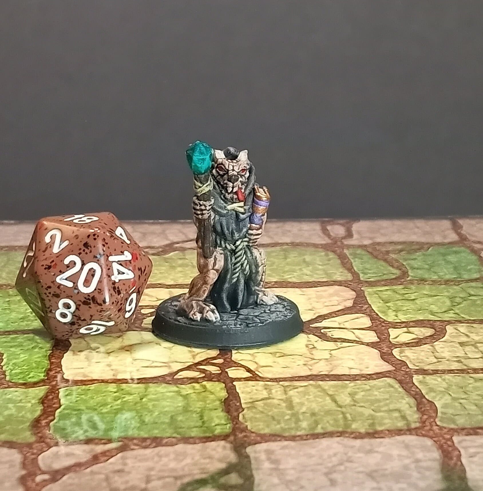 Hand Painted Kobold Shaman Sage Mage Wizard Miniature for Dungeons and ...