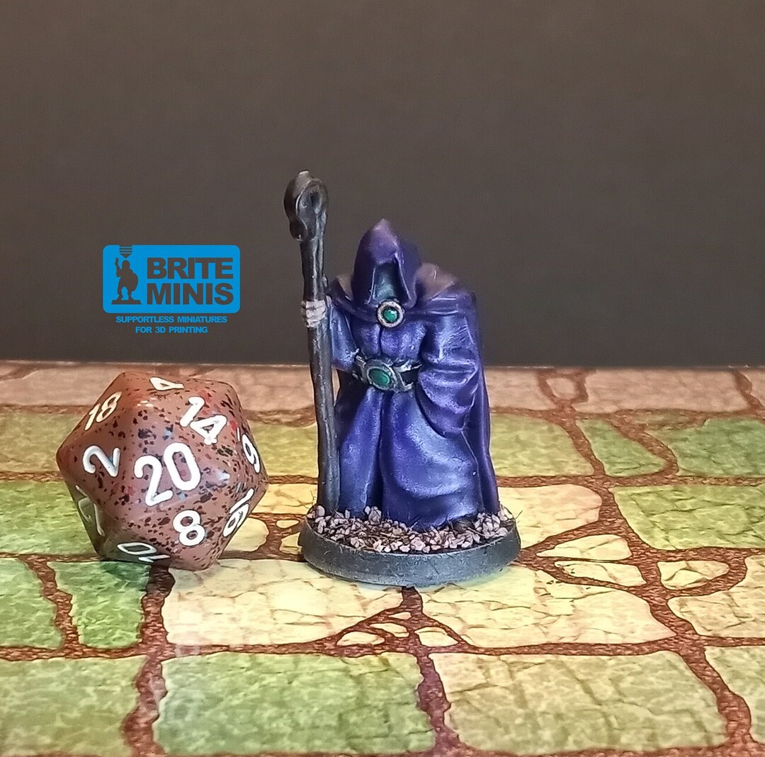 Hand Painted Warlock Mage Wizard Sorcerer Miniature for Dungeons and ...