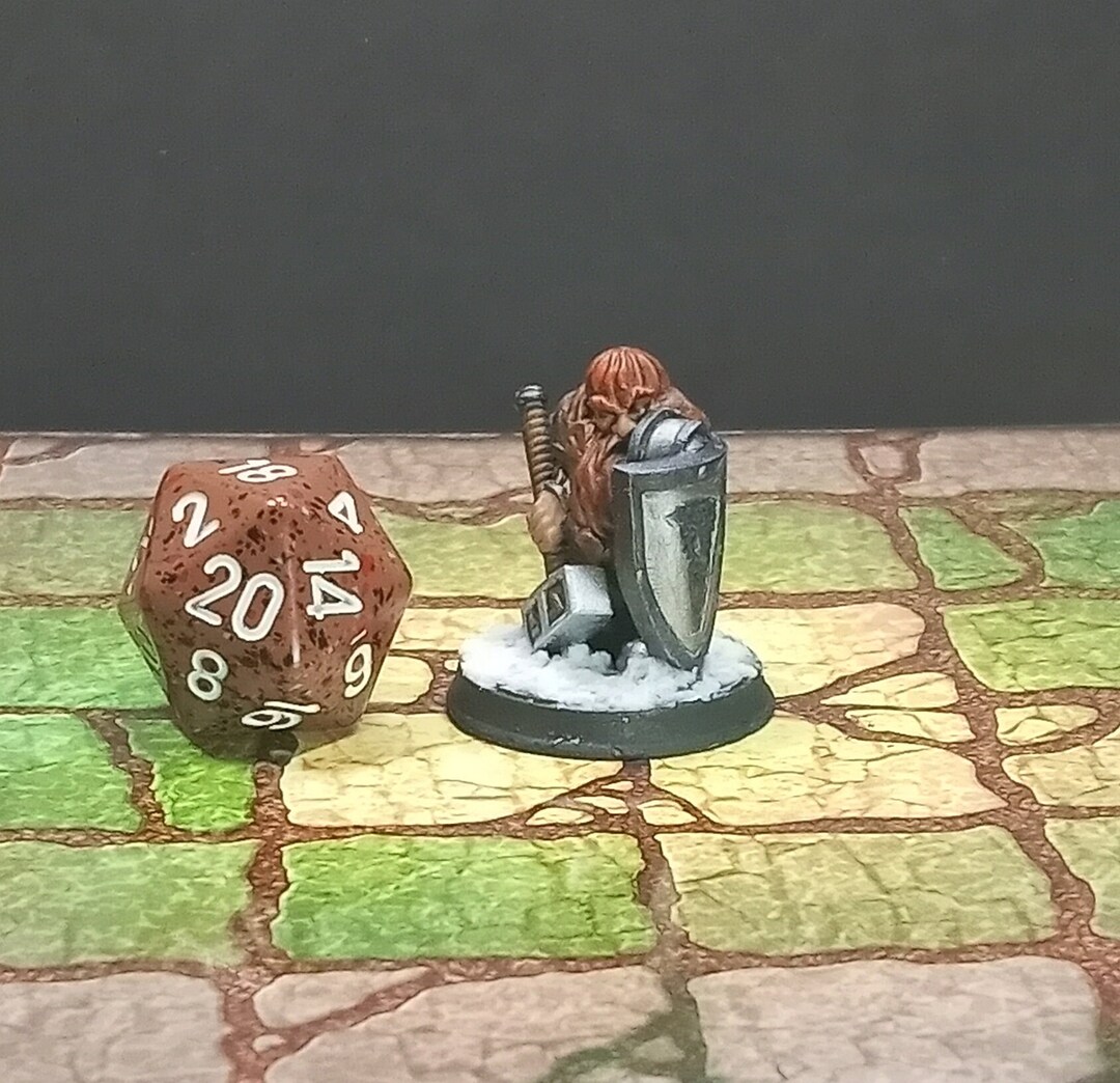 Hand Painted Dwarf Cleric Warrior Fighter Miniature for Dungeons and ...