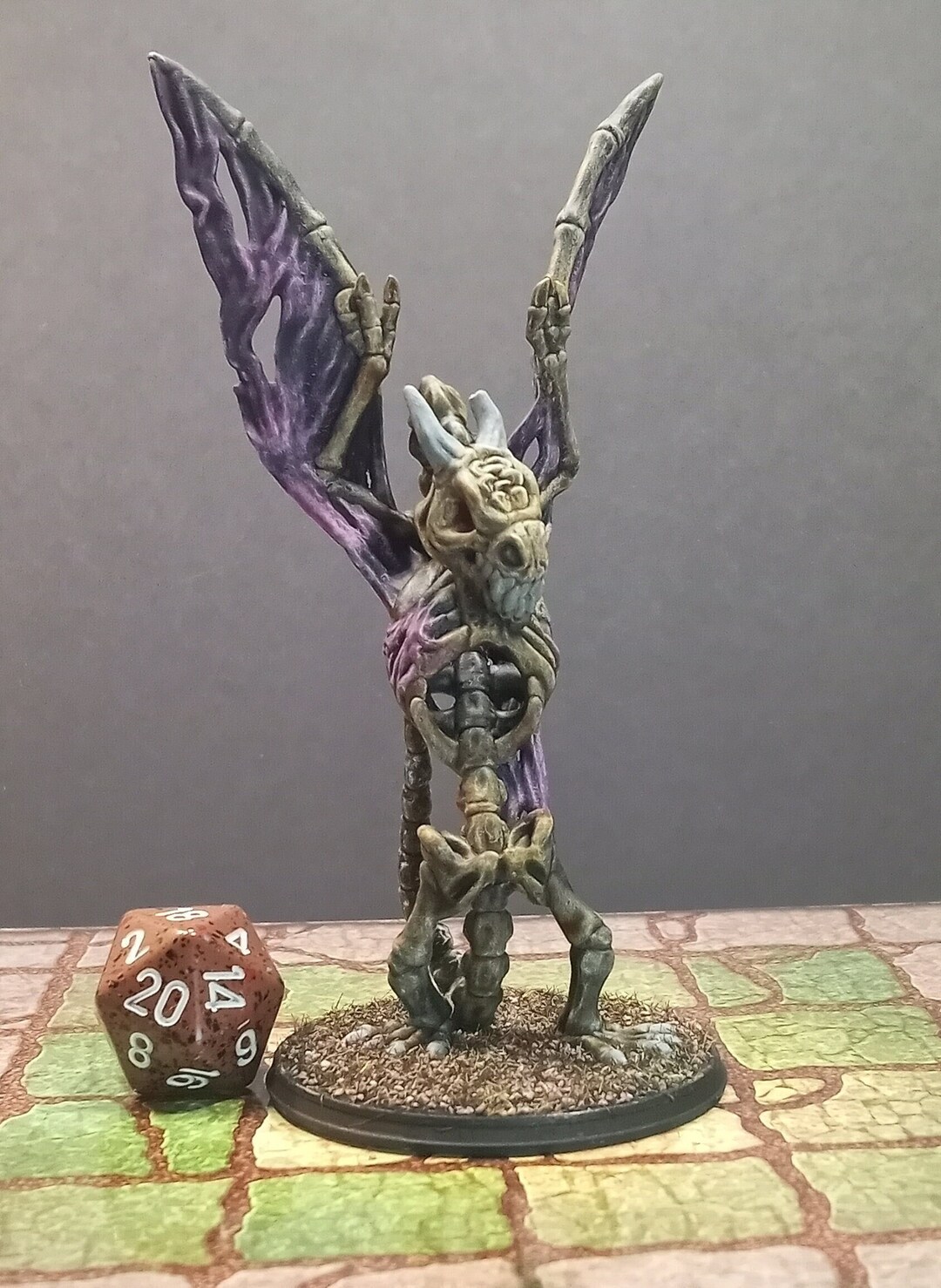 Hand Painted Undead Skeleton Wyvern Dracolich Miniature for Dungeons ...