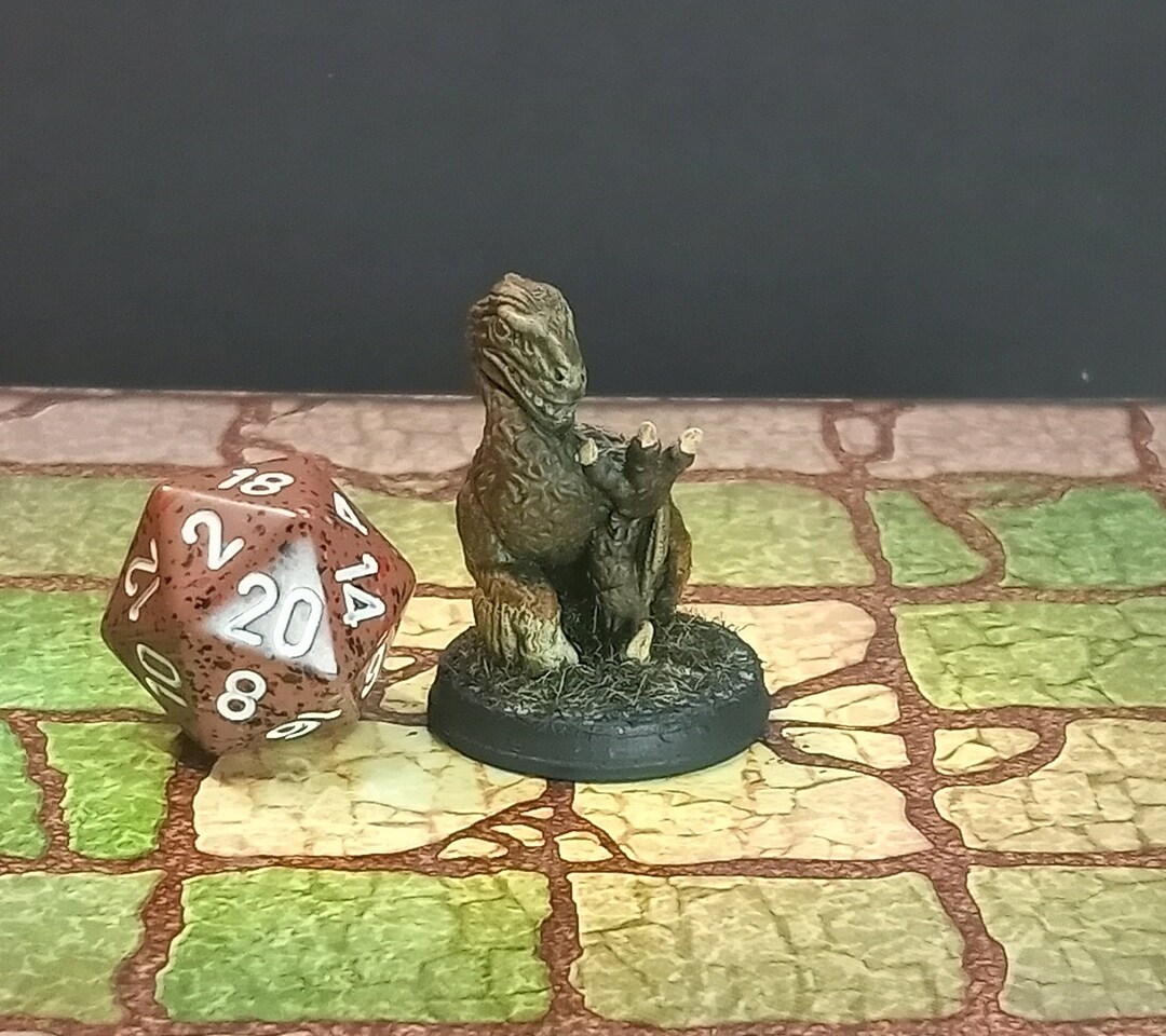 Hand Painted Raptor Deinonychus Dinosaur Miniature for Dungeons and ...