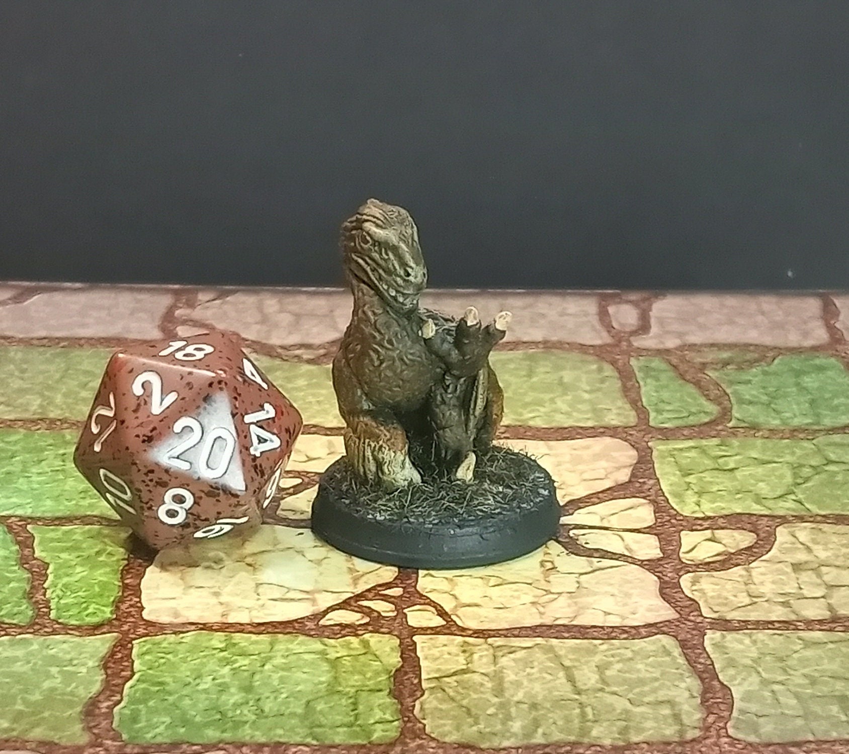 Hand Painted Raptor Deinonychus Dinosaur Miniature for Dungeons and ...