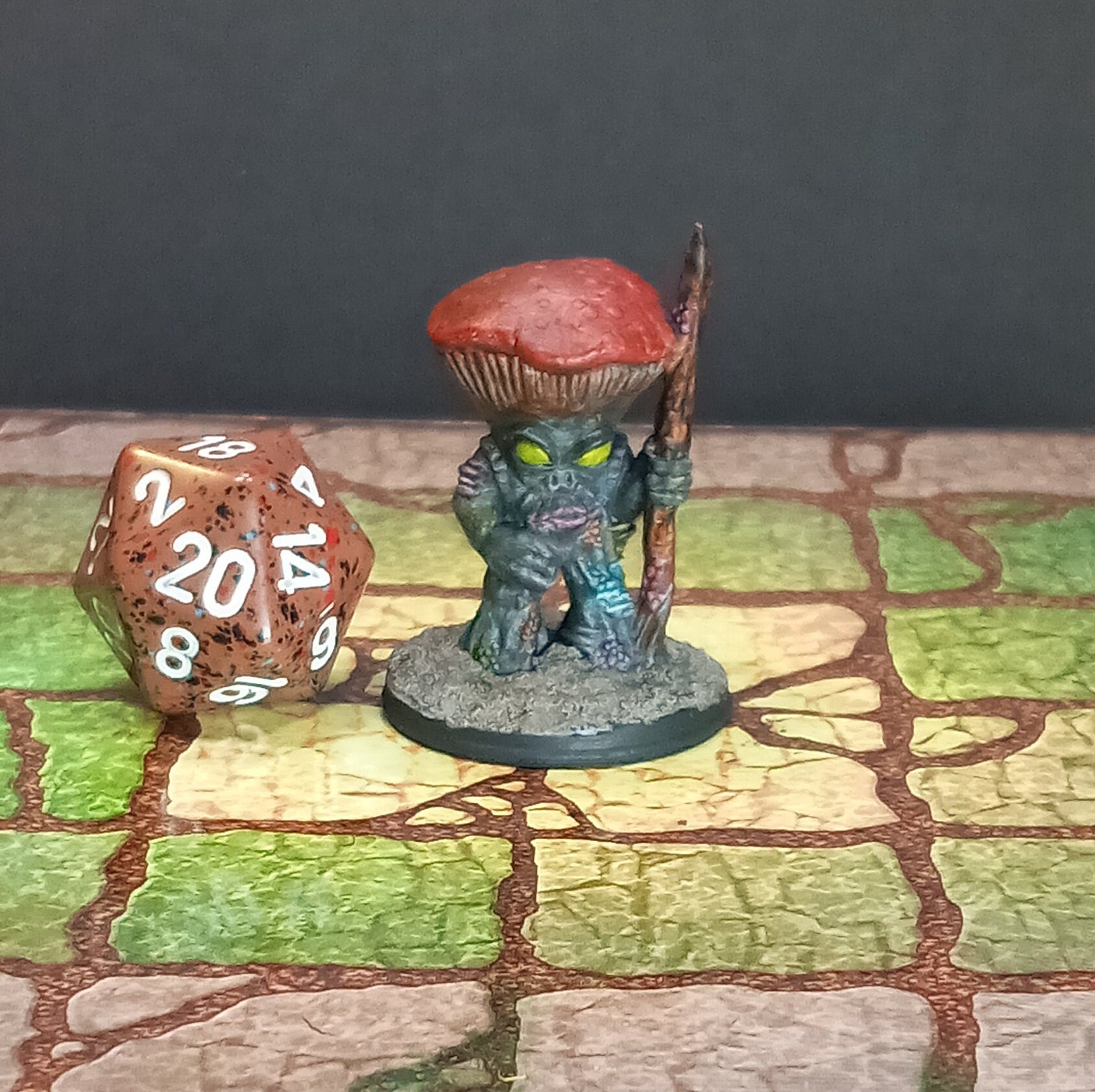 Hand Painted Myconid Mushroom Man With Spear Rod Staff Miniature for ...