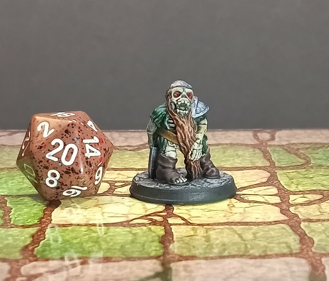 Hand Painted Undead Dwarf Skeleton Warrior Fighter Ghoul Miniature for ...