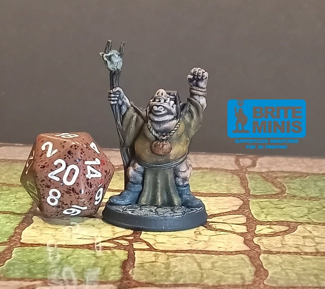 Hand Painted Orc Shaman Caster Cleric Pig Faced Old School OSR ...