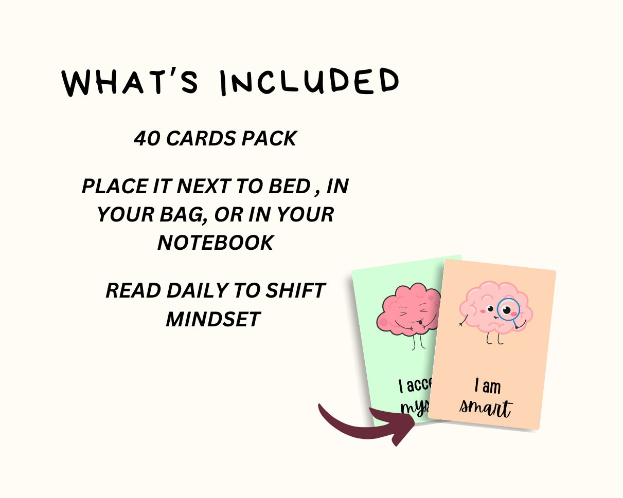 Positive Affirmation Cards for Kids the Healthy Brain Flashcards Mental ...