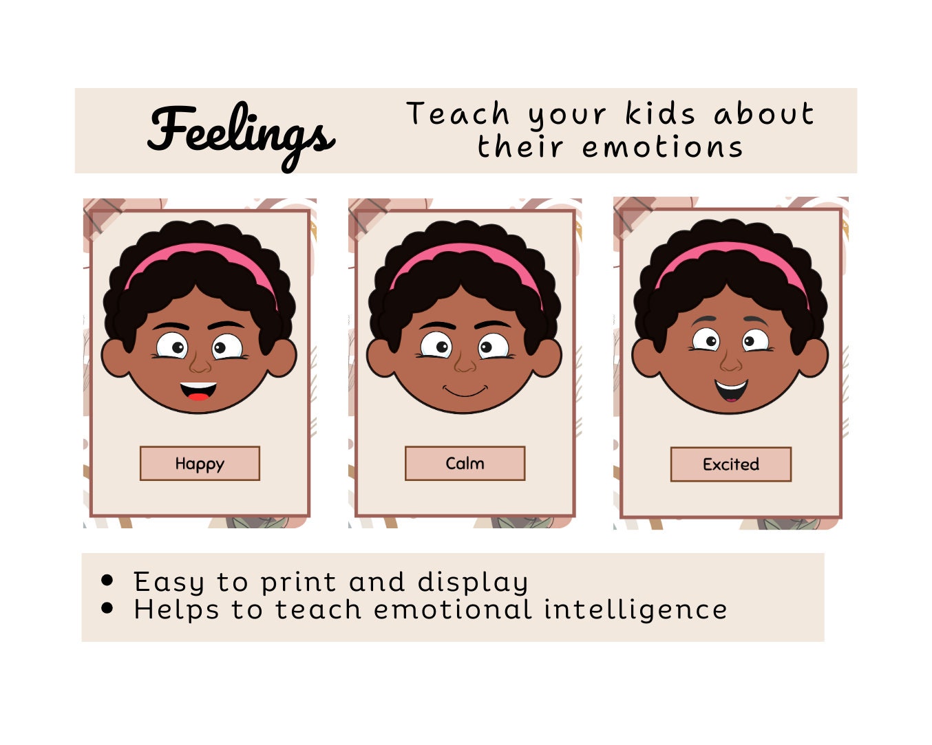 Emotions Activity Girl Version Feelings Tracing Chart Pre-k Learning ...