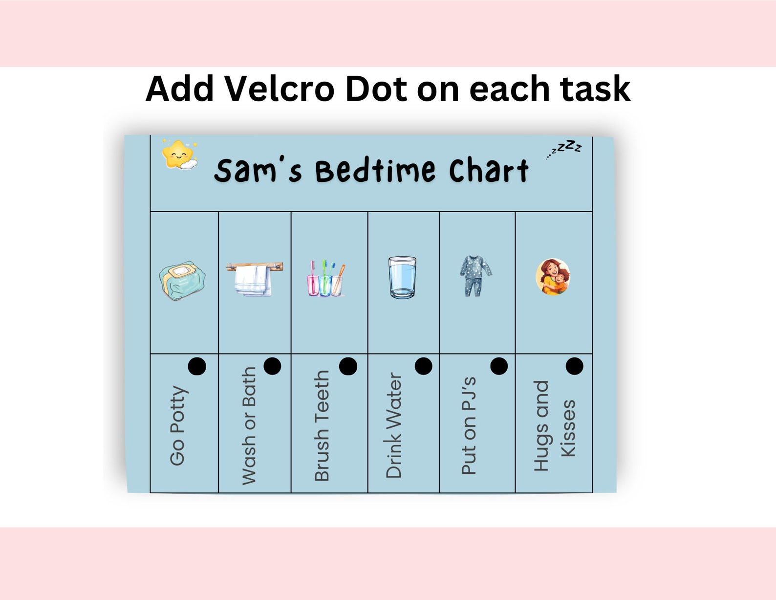 Bedtime Routine Chart for Toddler Evening Checklist Printable Flip ...