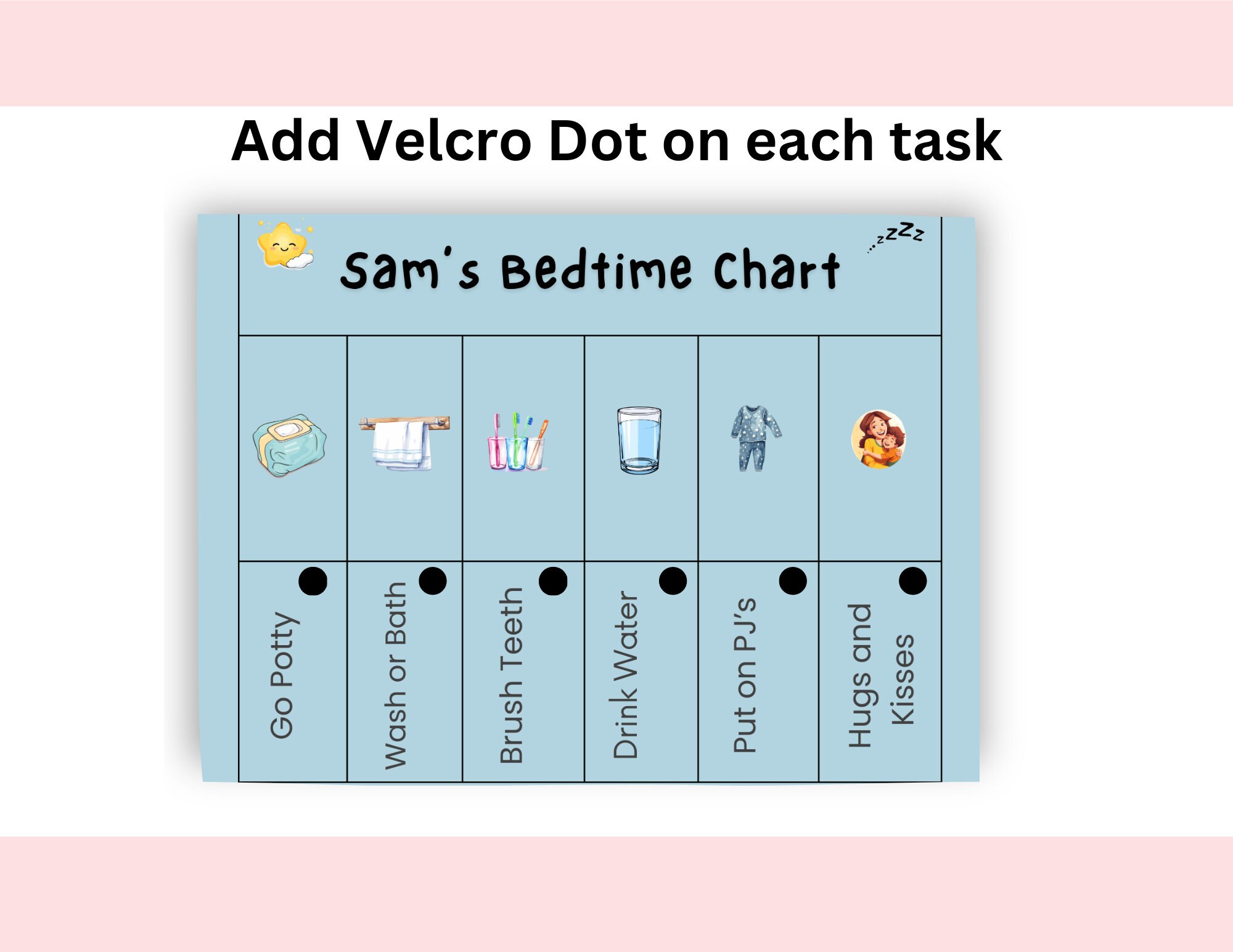 Bedtime Routine Chart for Toddler Evening Checklist Printable Flip ...