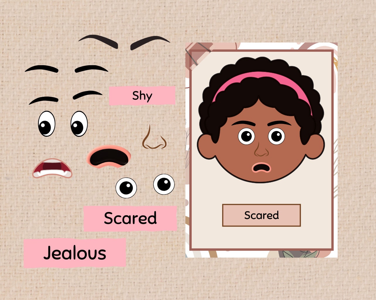 Emotions Activity Girl Version Feelings Tracing Chart Pre-k Learning ...