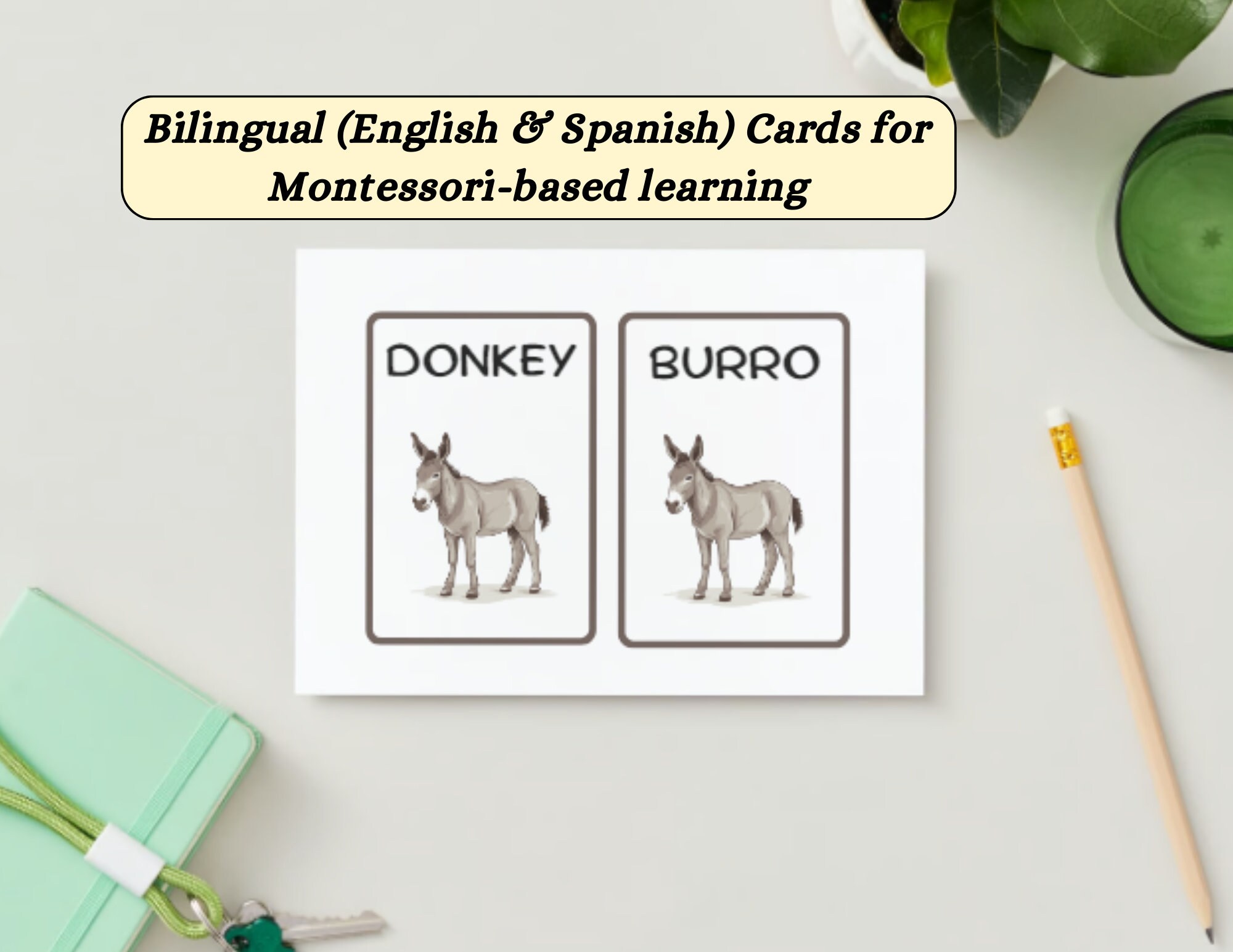 48 English and Spanish Farm Animals Flashcards Bilingual Preschool ...