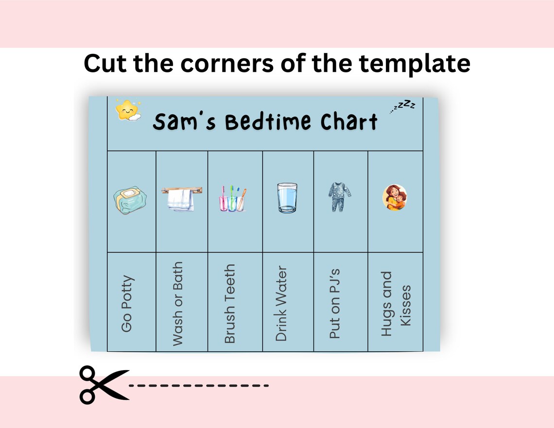 Bedtime Routine Chart for Toddler Evening Checklist Printable Flip ...