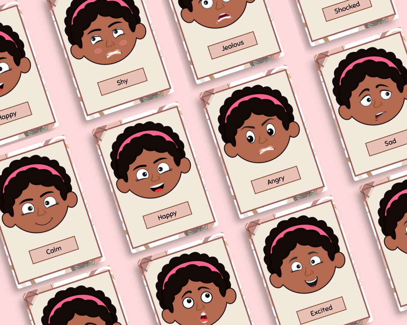 Emotions Activity Girl Version Feelings Tracing Chart Pre-k Learning ...