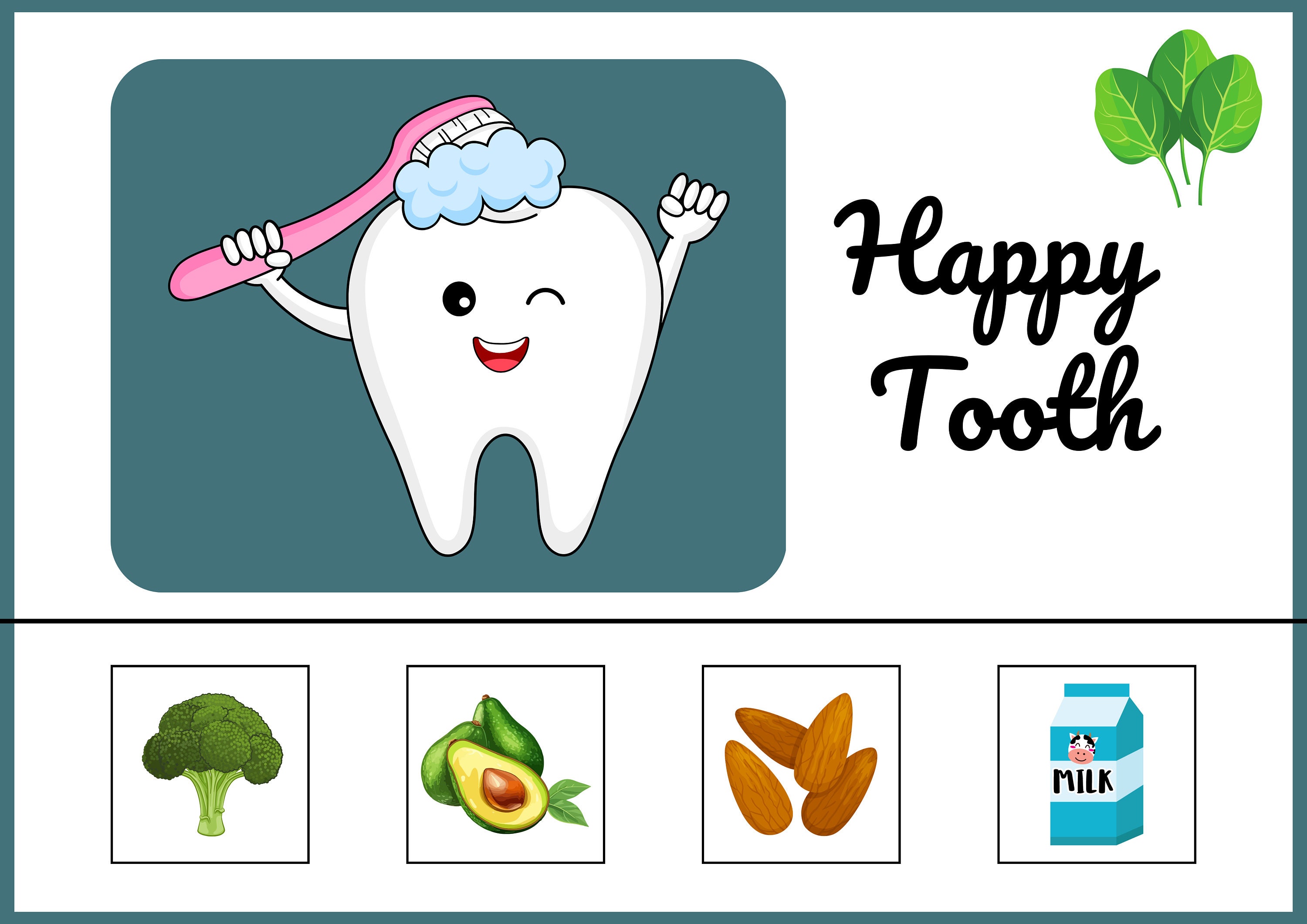Happy Sad Tooth Matching Activity Dental Hygiene Practice Pre-k ...
