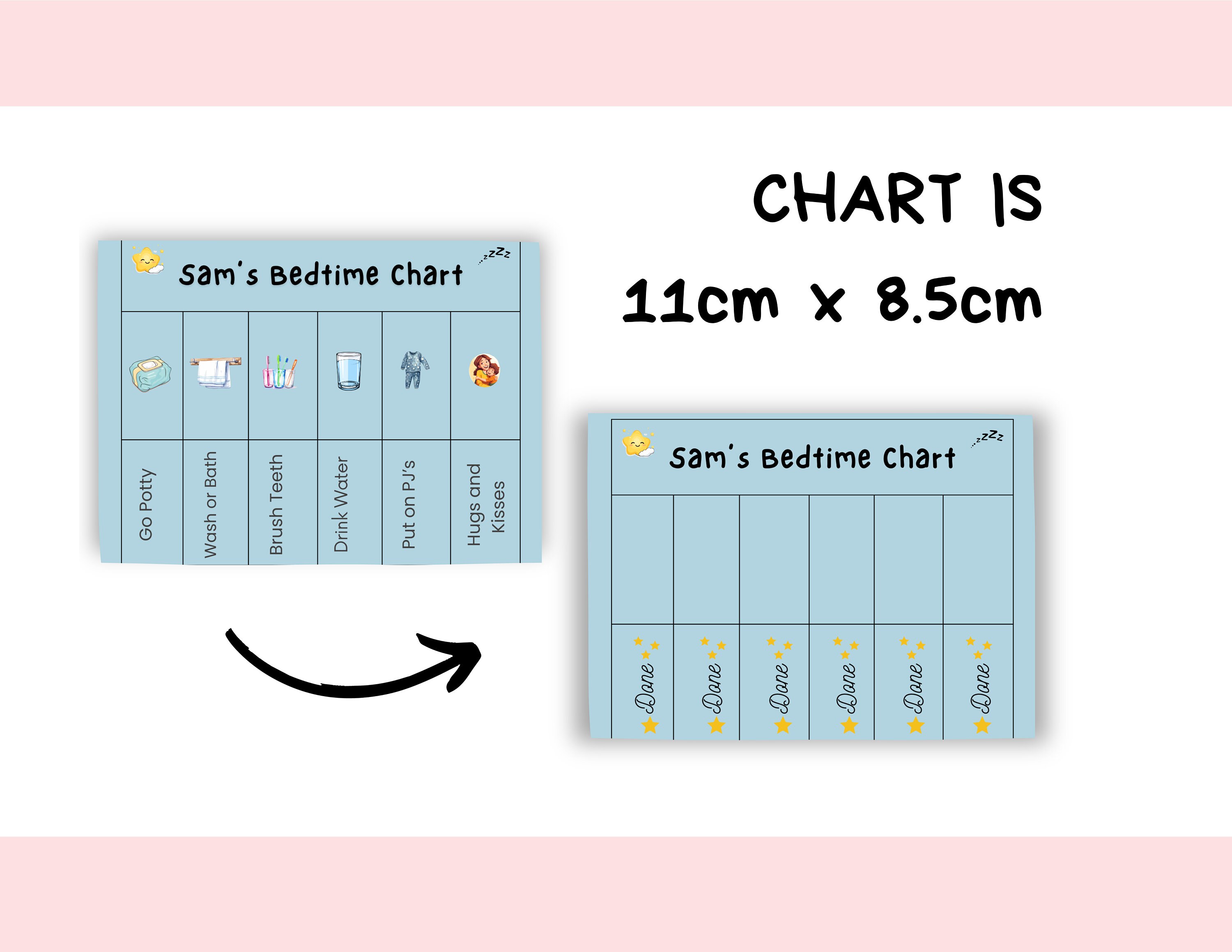 Bedtime Routine Chart for Toddler Evening Checklist Printable Flip ...
