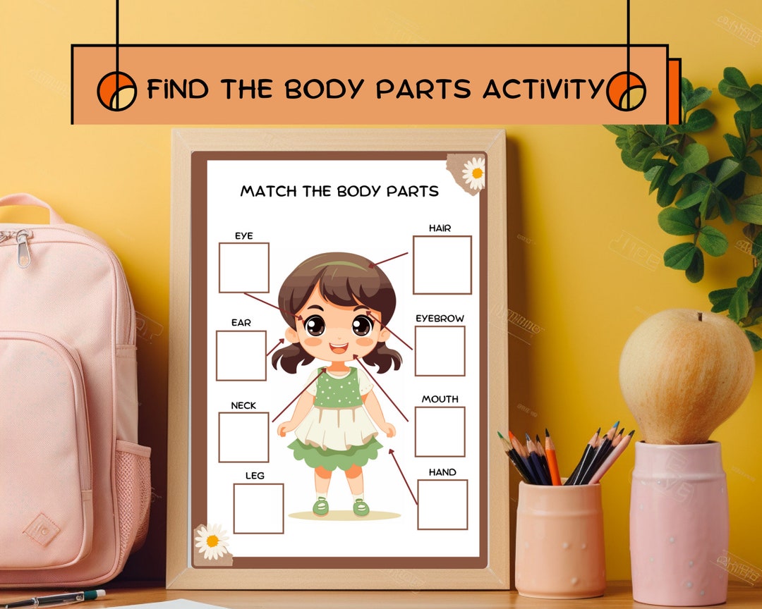 Find the Body Parts Matching Worksheet for Kids Printable Prek-k ...
