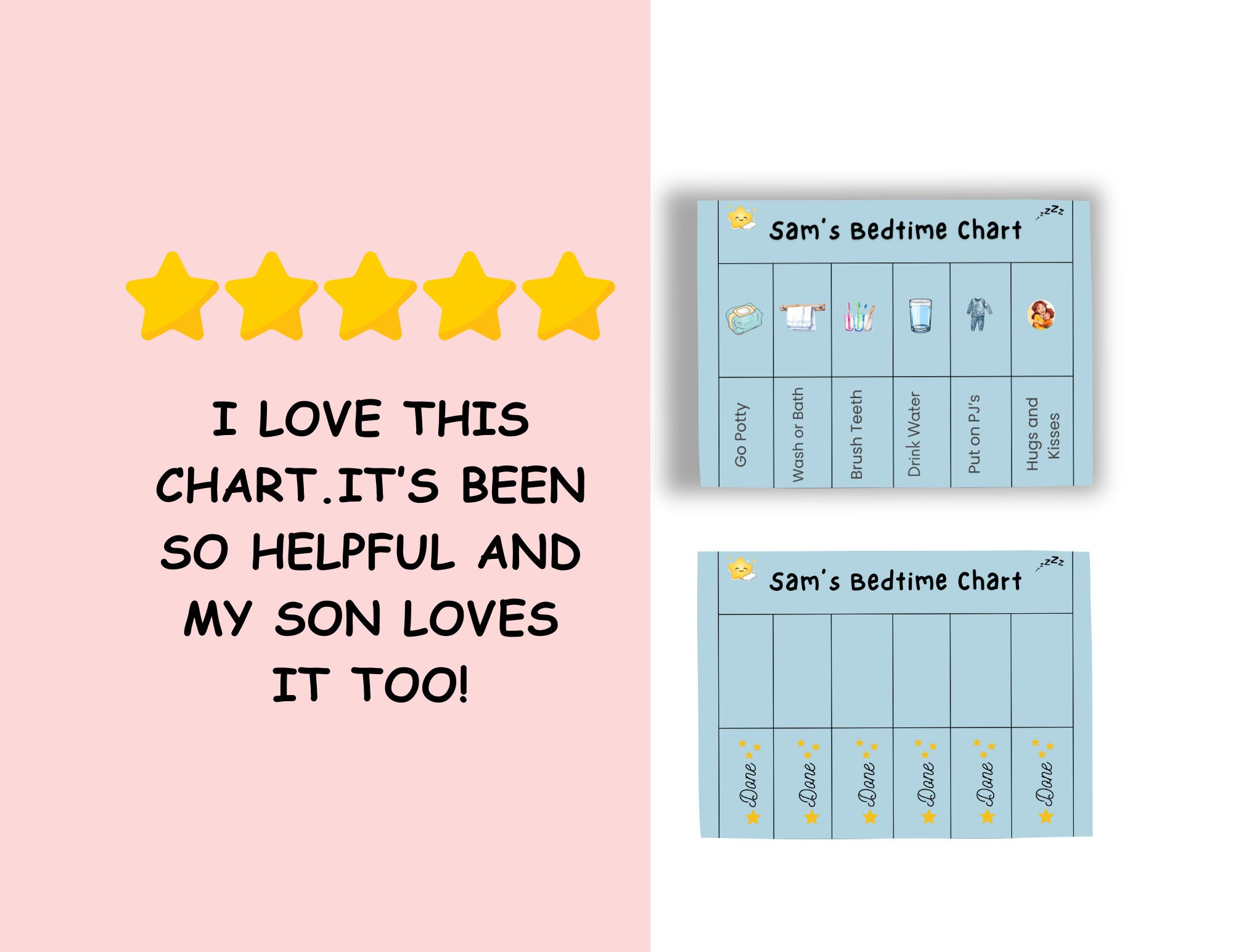 Bedtime Routine Chart for Toddler Evening Checklist Printable Flip ...