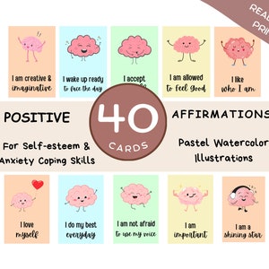 Positive Affirmation Cards for Kids the Healthy Brain Flashcards Mental ...