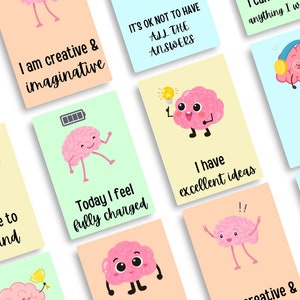 Positive Affirmation Cards for Kids the Healthy Brain Flashcards Mental ...