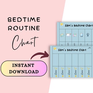 Bedtime Routine Chart for Toddler Evening Checklist Printable Flip ...
