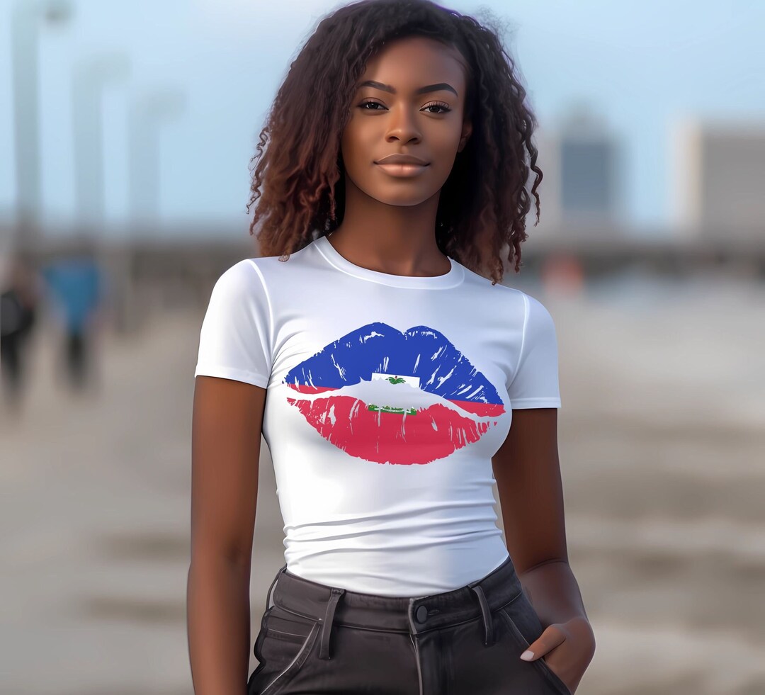 Haiti Lips Shirt, Haiti Shirt, Haitian Flag Shirt, Haitian Pride, Haiti ...