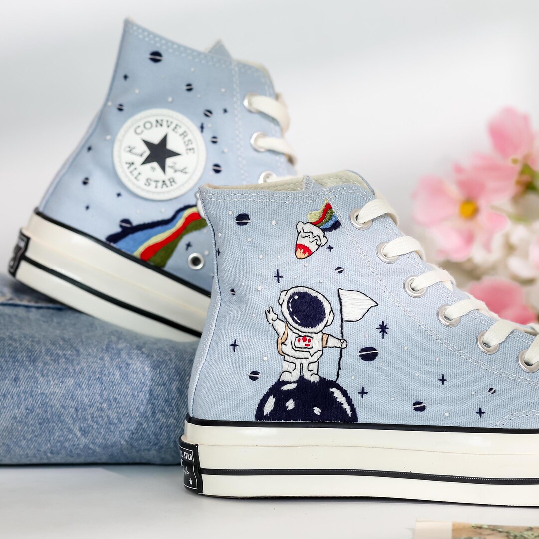 Converse Embroidered Shoes, Astronaut, Spaceship Embroidered Converse ...
