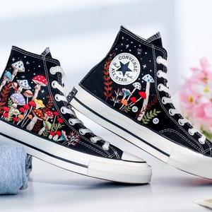 Custom Converse Chuck Taylor Mushrooms Embroidered Converse Shoes ...