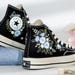 Custom Converse Chuck Taylor Blue Flower Embroidered Converse Shoes ...