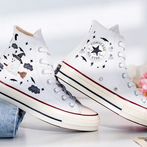 Ghost Witch Riding a Broom Halloween Converse, Halloween Ghost ...