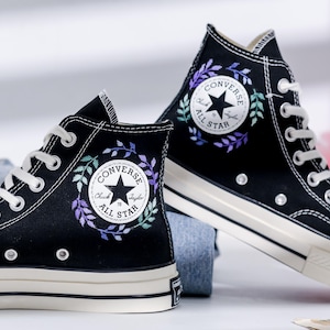 Customizable Luna Moth Butterfly Embroidered Converse Custom, Moon ...