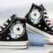 Custom Converse Chuck Taylor Blue Flower Embroidered Converse Shoes ...
