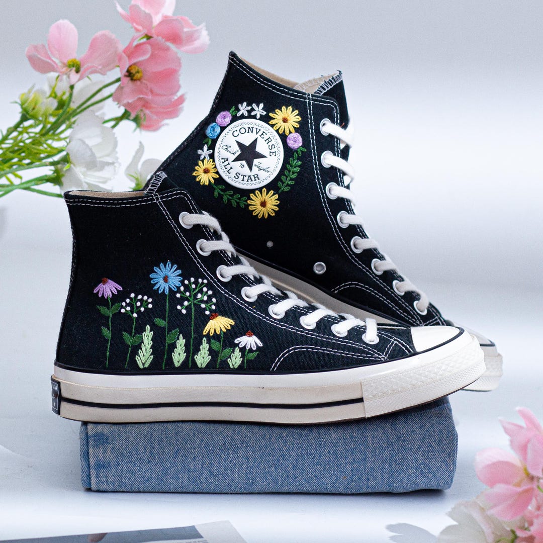 Embroidered Converse Chuck Taylor High Tops, Custom Converse Shoes With ...