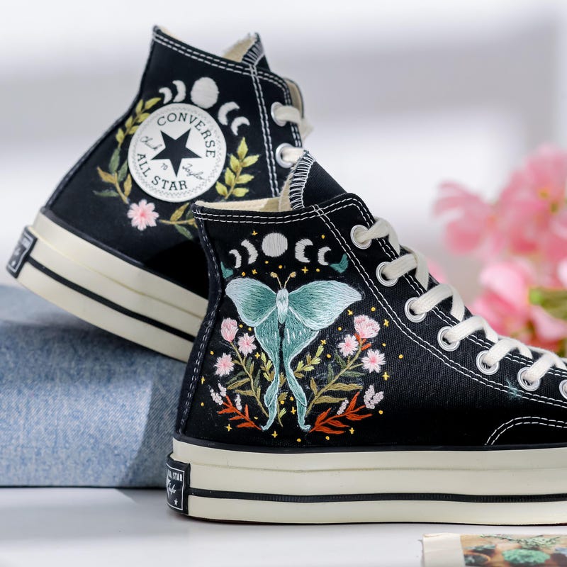 Embroidered Converse - Etsy