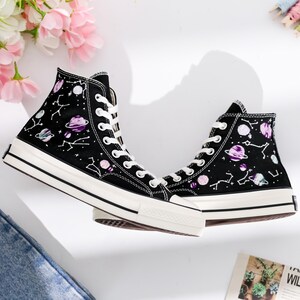 Custom Embroidered Sneakers, Embroidery Planets on Converse, Converse ...