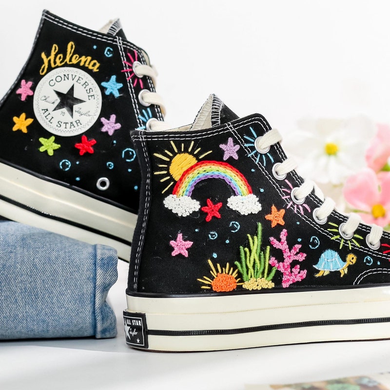 Rainbow Converse - Etsy