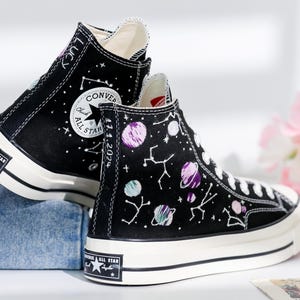 Custom Embroidered Sneakers, Embroidery Planets on Converse, Converse ...