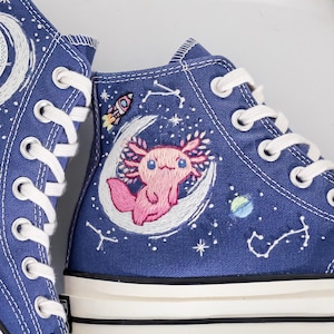 Custom Embroidered Converse Taylor 1970, Axolotl, Constellations ...