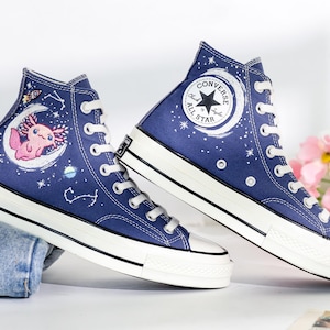 Custom Embroidered Converse Taylor 1970, Axolotl, Constellations ...