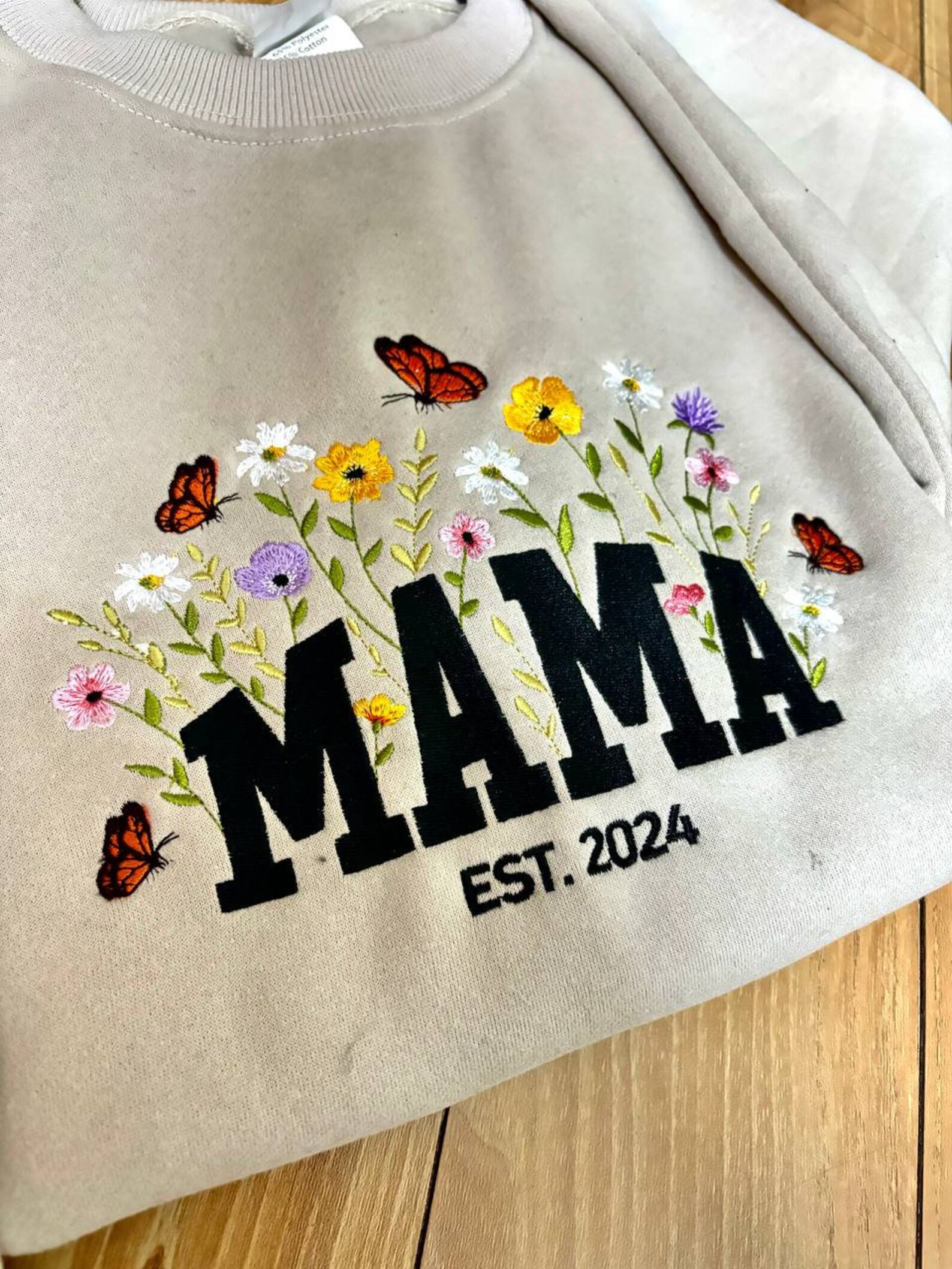 Embroidered Floral Mama Sweatshirt, Mother's Day Gift, Personalized ...