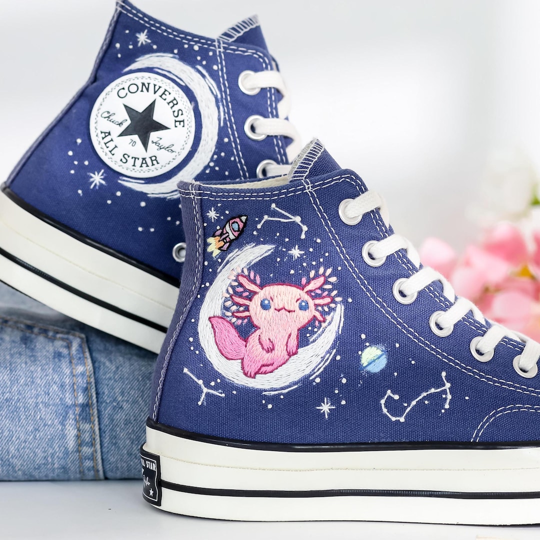 Custom Embroidered Converse Taylor 1970, Axolotl, Constellations ...